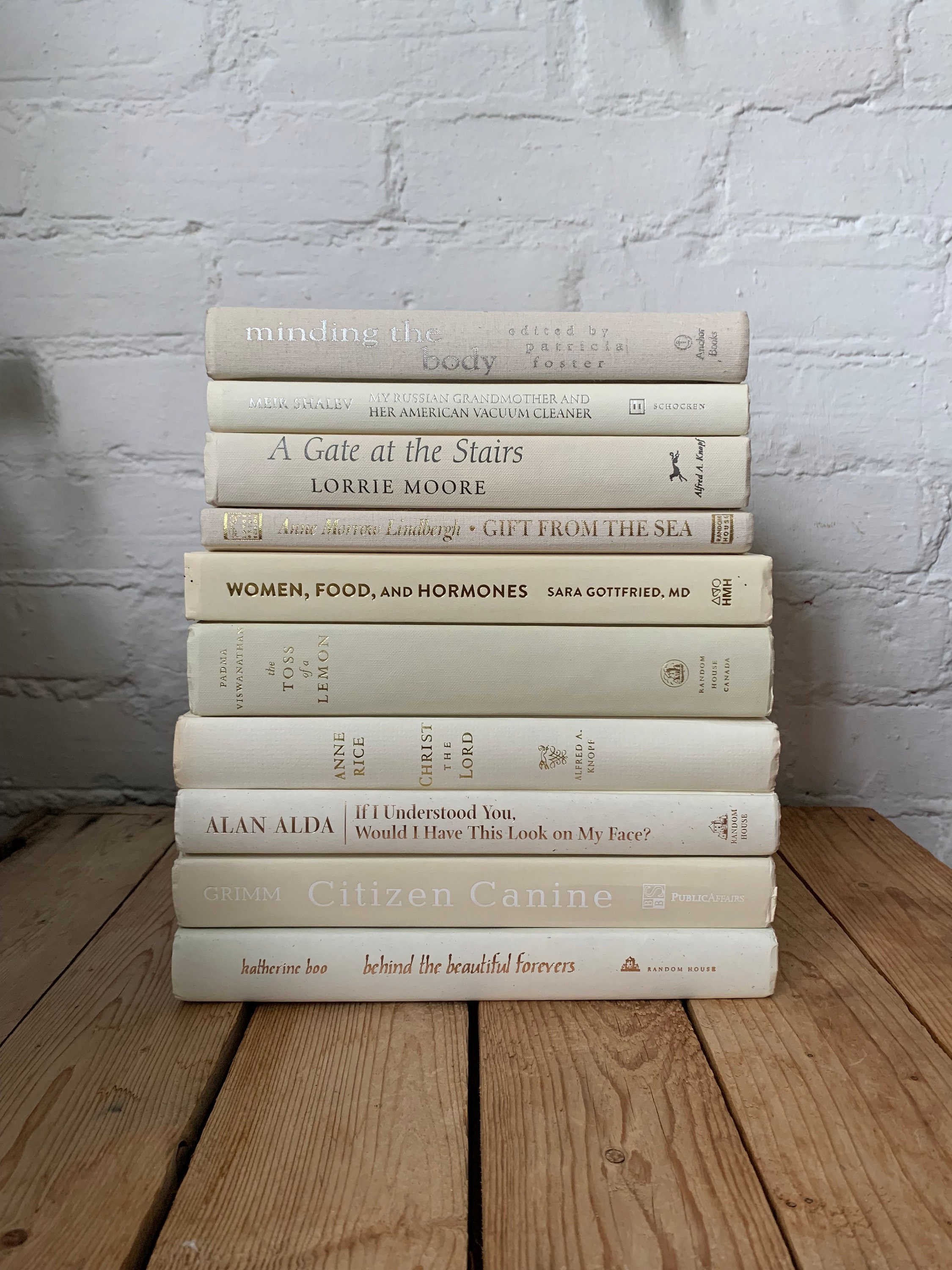 Ivory Decorative Book Stack, Ivory Prop Staging Styling Books, off ...