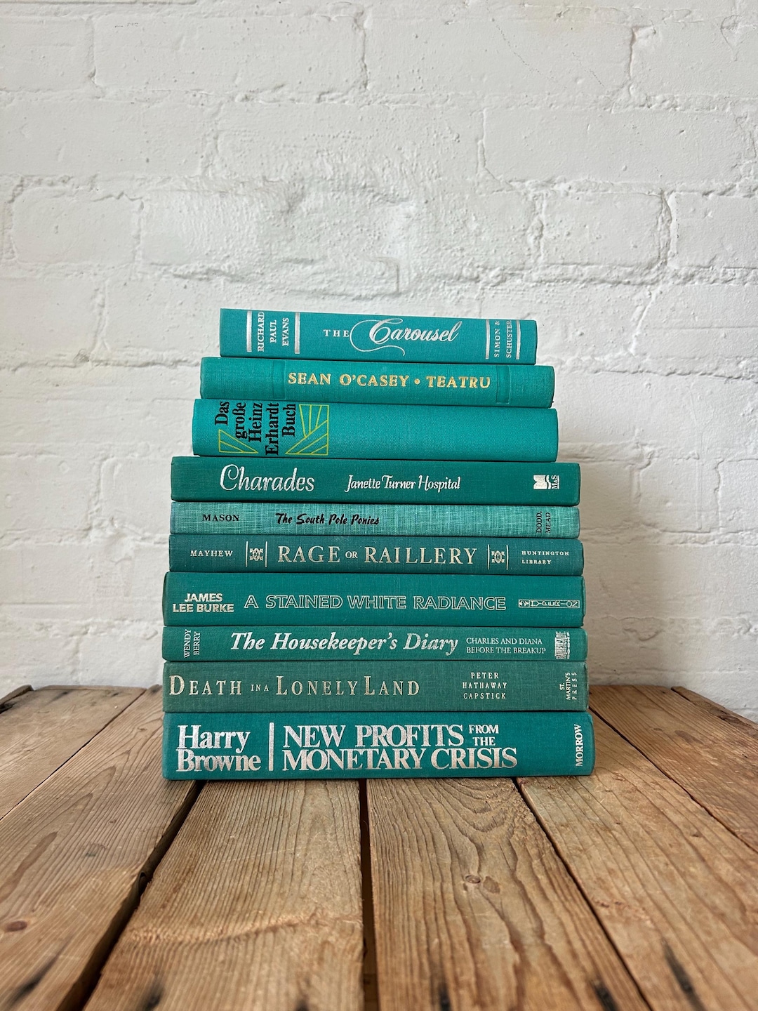 Turquoise Decorative Books, Bright Home Decor, Fun Staging and Prop ...