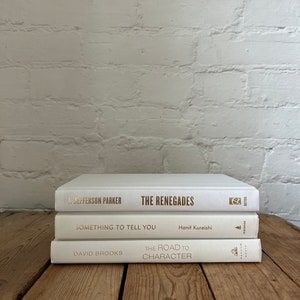 White Decorative Books, White Book Stack, White Home Decor Styling ...