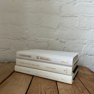 White Decorative Books, White Book Stack, White Home Decor Styling ...