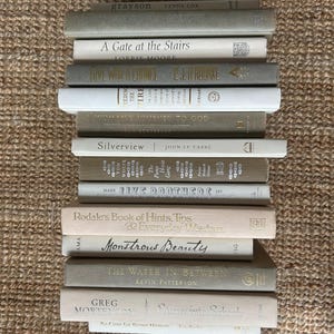 Neutral Book Stack, Luxury Staging Books, Decorative Books for Shelf ...