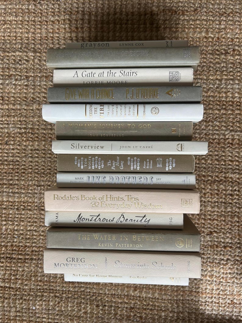 Neutral Book Stack, Luxury Staging Books, Decorative Books for Shelf ...