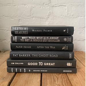 Black Decorative Prop Books, Black Shelf Decor, Bundle of Black Staging ...