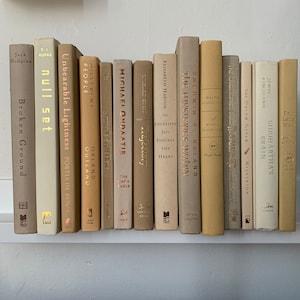 Custom Neutral Book Stack, Decorative Books for Shelf Staging, Books by ...