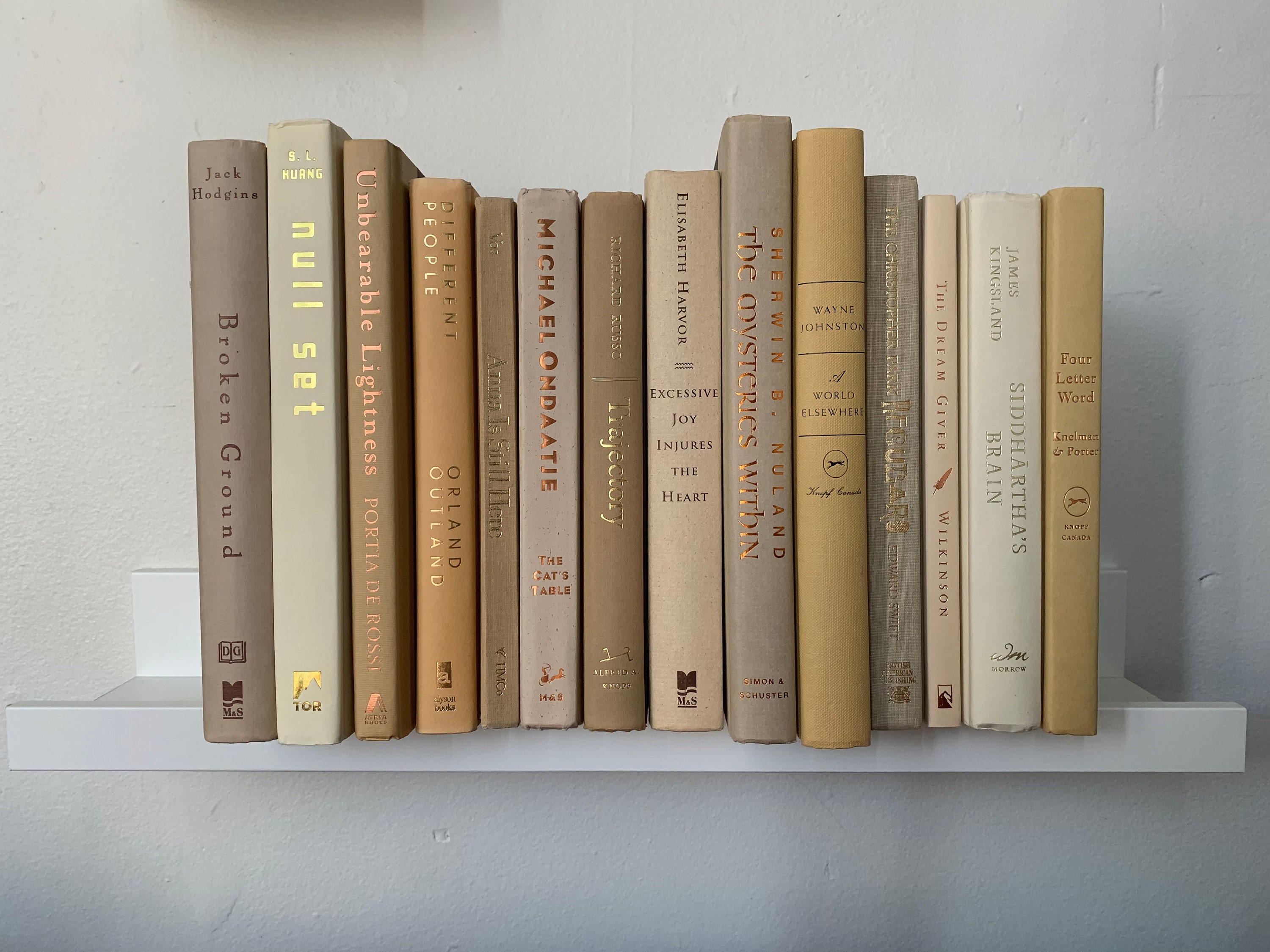 Custom Neutral Book Stack, Decorative Books for Shelf Staging, Books by ...