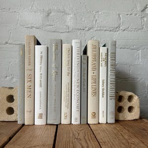 Soft Neutral Decor Books, Neutral Staging Books in Soft Blueish Gray ...