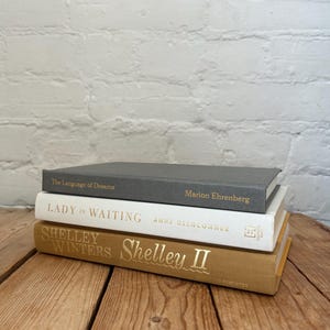 Tan White and Gray Book Stack, White Gray Tan Book Decor, Decorative ...