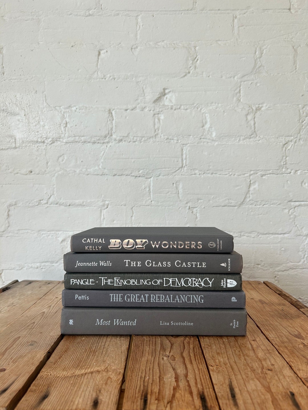 Dark Gray Staging Books, Stack of Custom Gray Prop Books, Aesthetic ...
