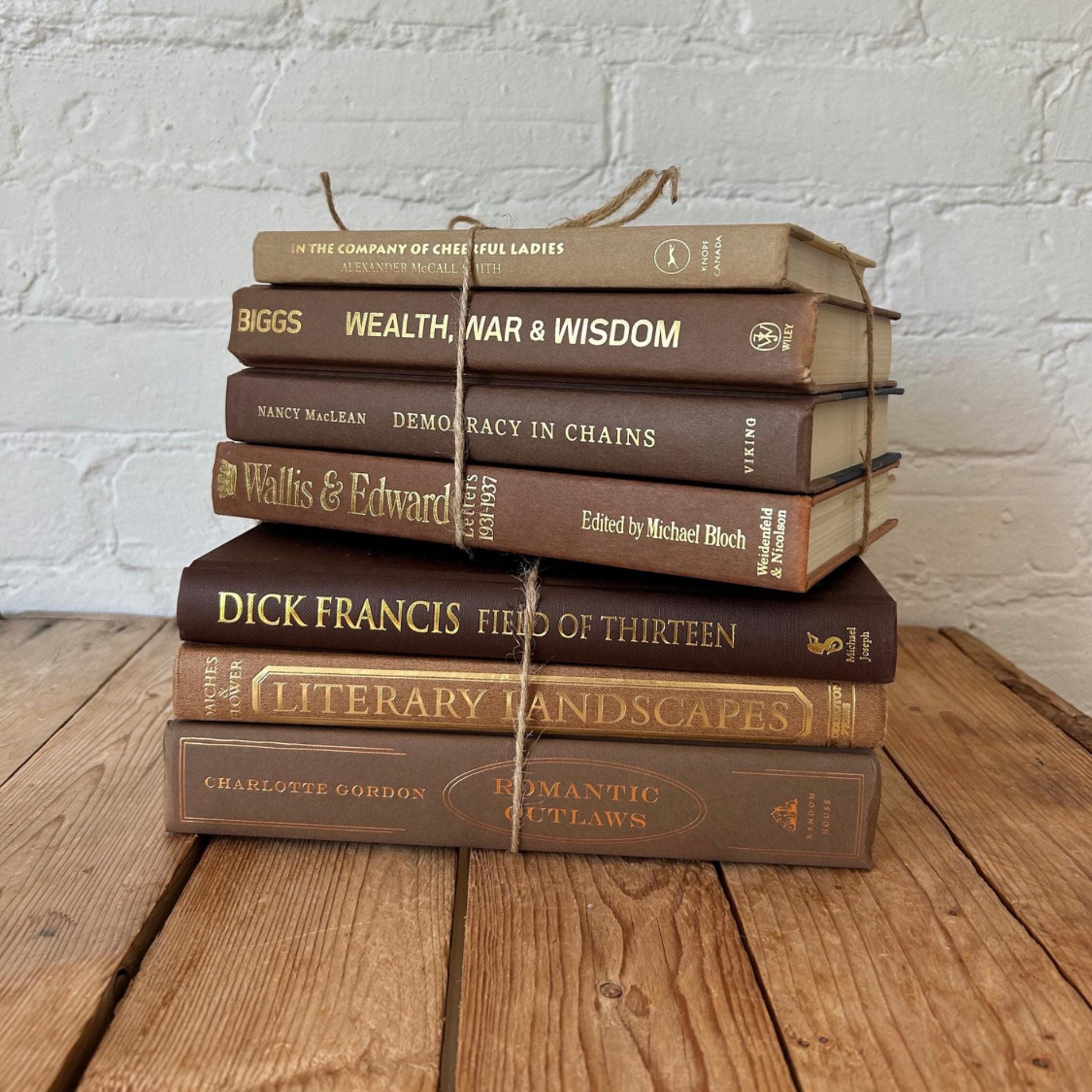 Mixed Brown Staging Books, Beautiful Brown Book Bundles for Bookshelf ...