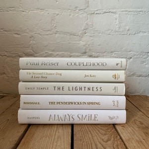 White Decorative Books, White Shelf Aesthetic, White Prop Staging Books ...