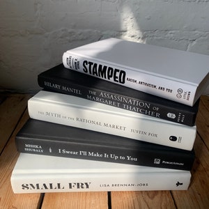 Black and White Book Stack, White and Black Home Decor Books, Shelf ...