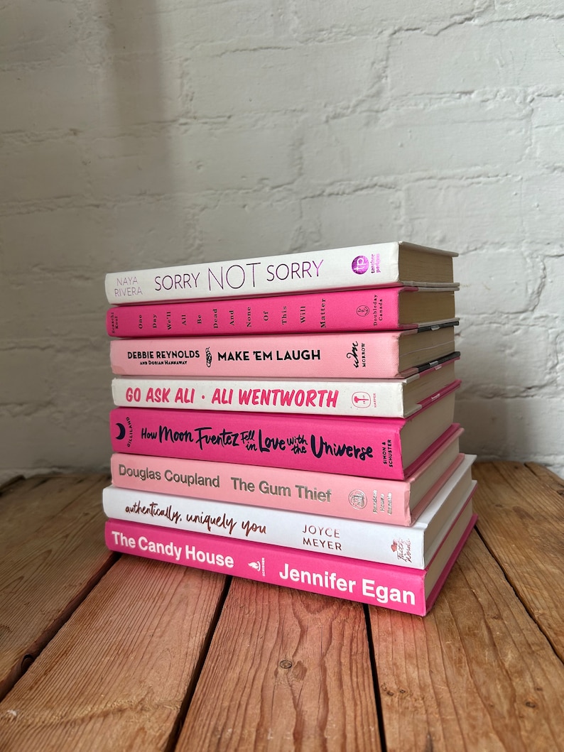 Pink Books for Staging, Bubblegum Pink Book Stack, Pretty in Pink Home ...