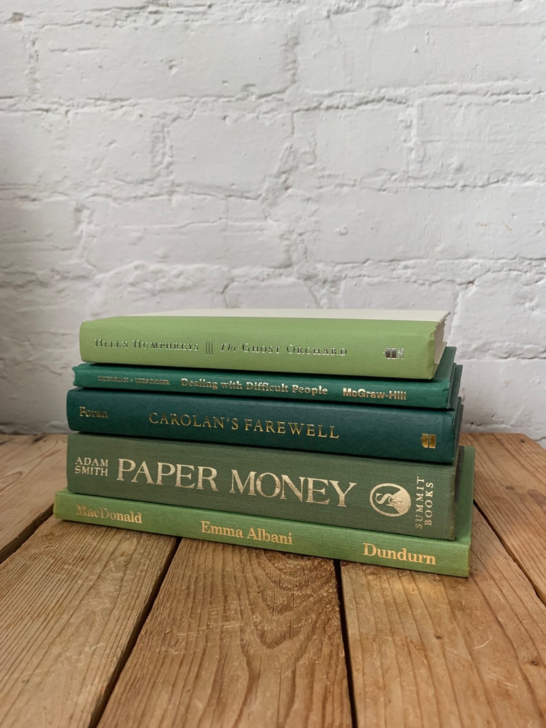 Green Decorative Books, Green Home Decor Accent Ideas for Bookshelf ...