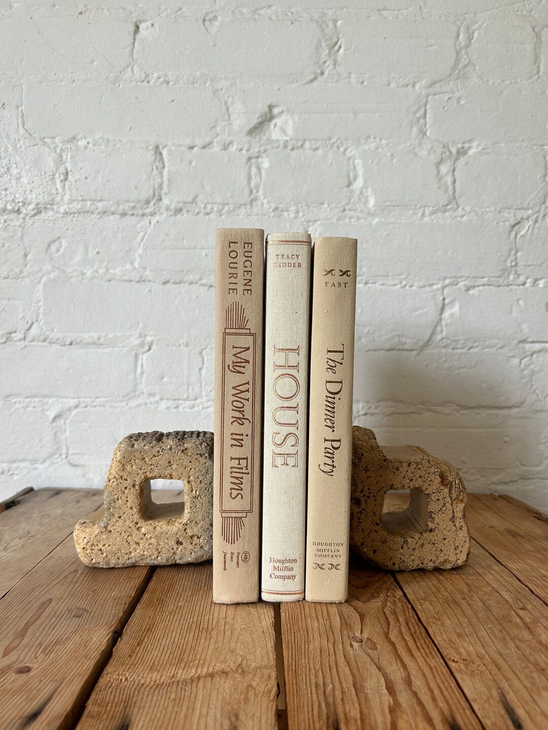 Unique Stone Bookends, Vintage Bookends, One of a Kind Pair of ...