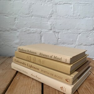 Tan Vintage Book Stack, Coffee Table Books, Shelf Decor Books, Neutral ...