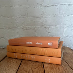 Bundle of Peach Toned Books, Light Orange Book Stack, Decorative Books ...