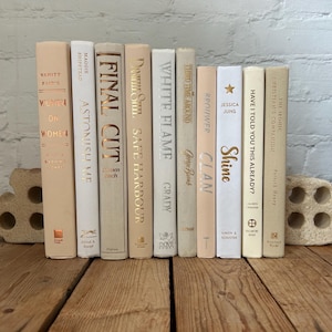 Soft Neutral Books for Decorating, Luxury Staging Book Stack, Light ...