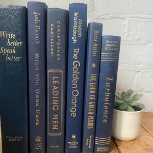 Navy Blue Decorative Book Stack, Blue Book Decor, Blue Home Decor, Blue ...