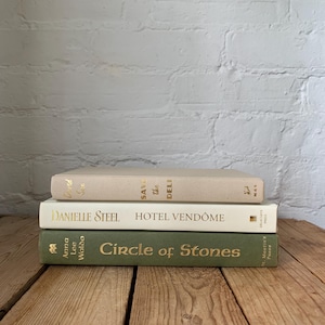Ivory Cream and Green Book Stack, Curated Styling Book Set for ...