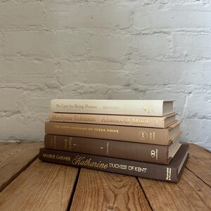 Brown Ombré Book Stack, Monochromatic Decor Books With Brown Beige ...