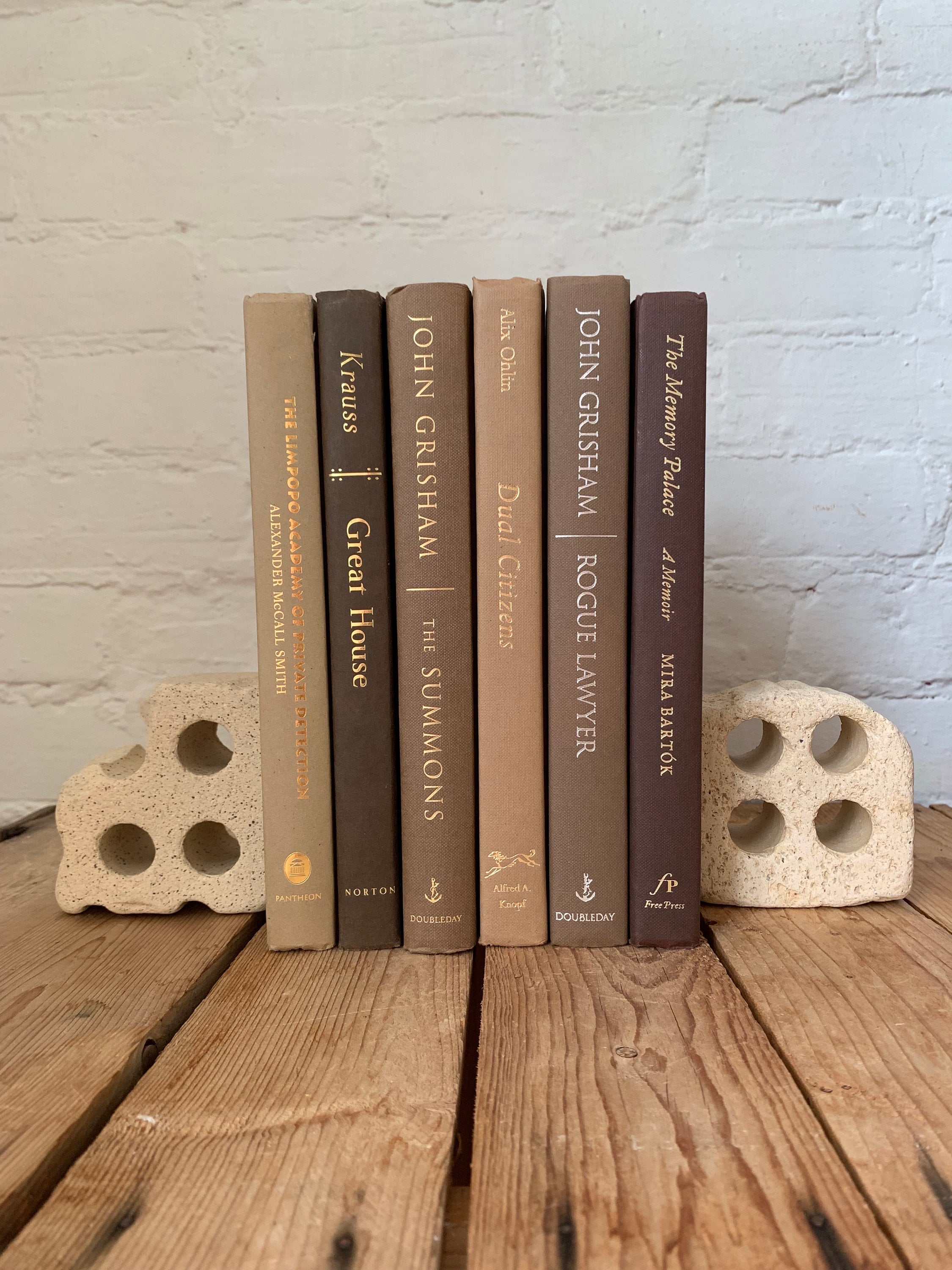Brown Decorative Book Stack, Bookshelf Styling, Home Decor Staging - Etsy