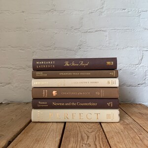 Cream and Tan Books, Neutral Book Set, Themed Book Bundles, Stack of ...