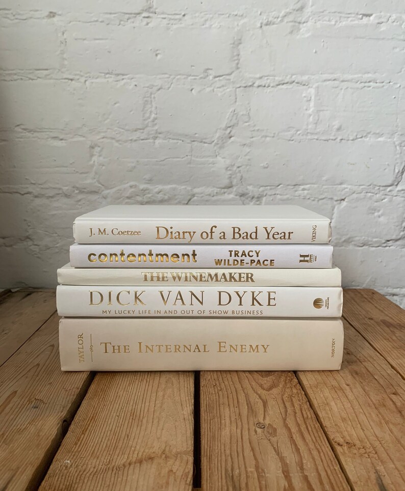 White Book Stack White Shelf Aesthetic White Themed Books - Etsy