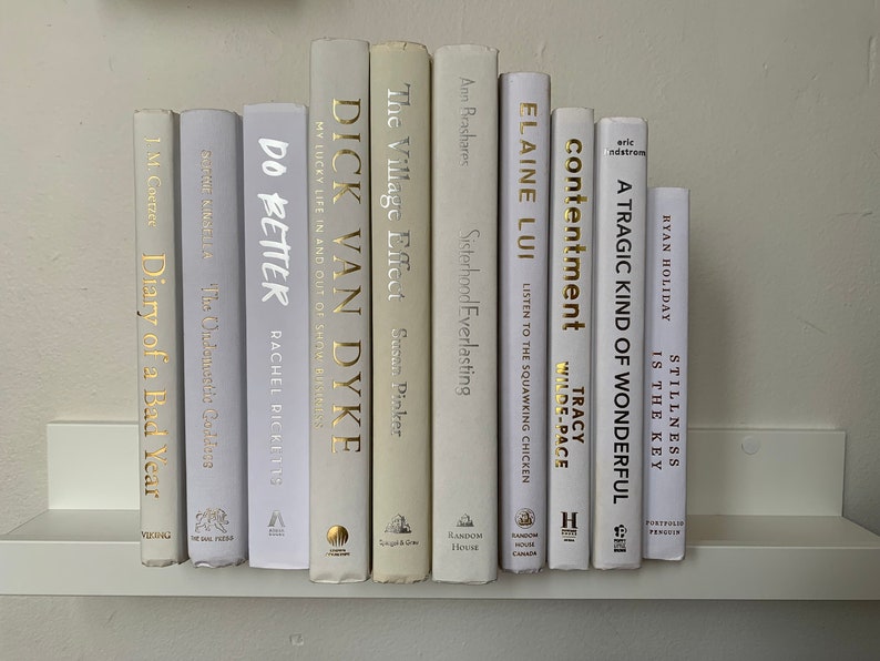 Vintage off White Books, off White Staging Books, Prop Books, Eggshell ...