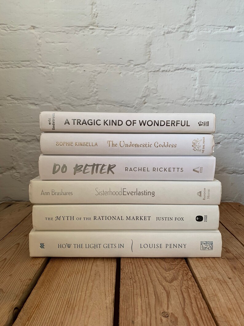 White Book Stack White Shelf Aesthetic White Themed Books - Etsy Canada