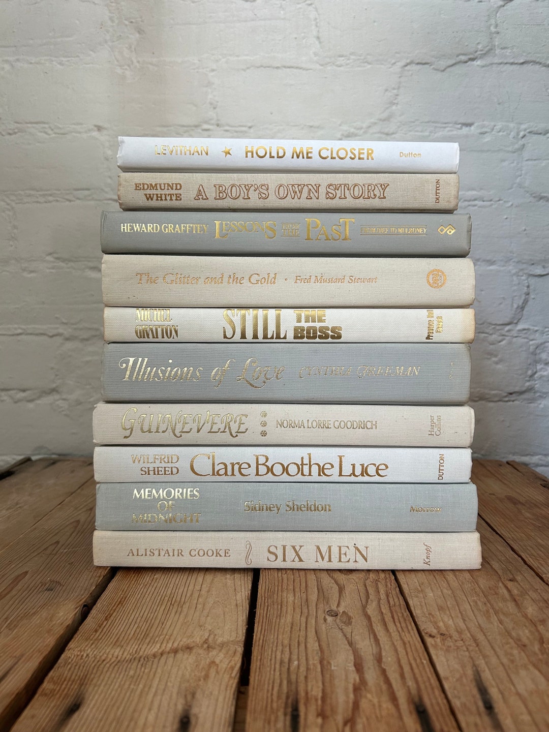 Soft Neutral Decor Books, Neutral Staging Books in Soft Blueish Gray ...