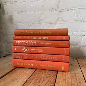 Orange Book Stack, Orange Book Decor, Decorative Display Books, Books ...