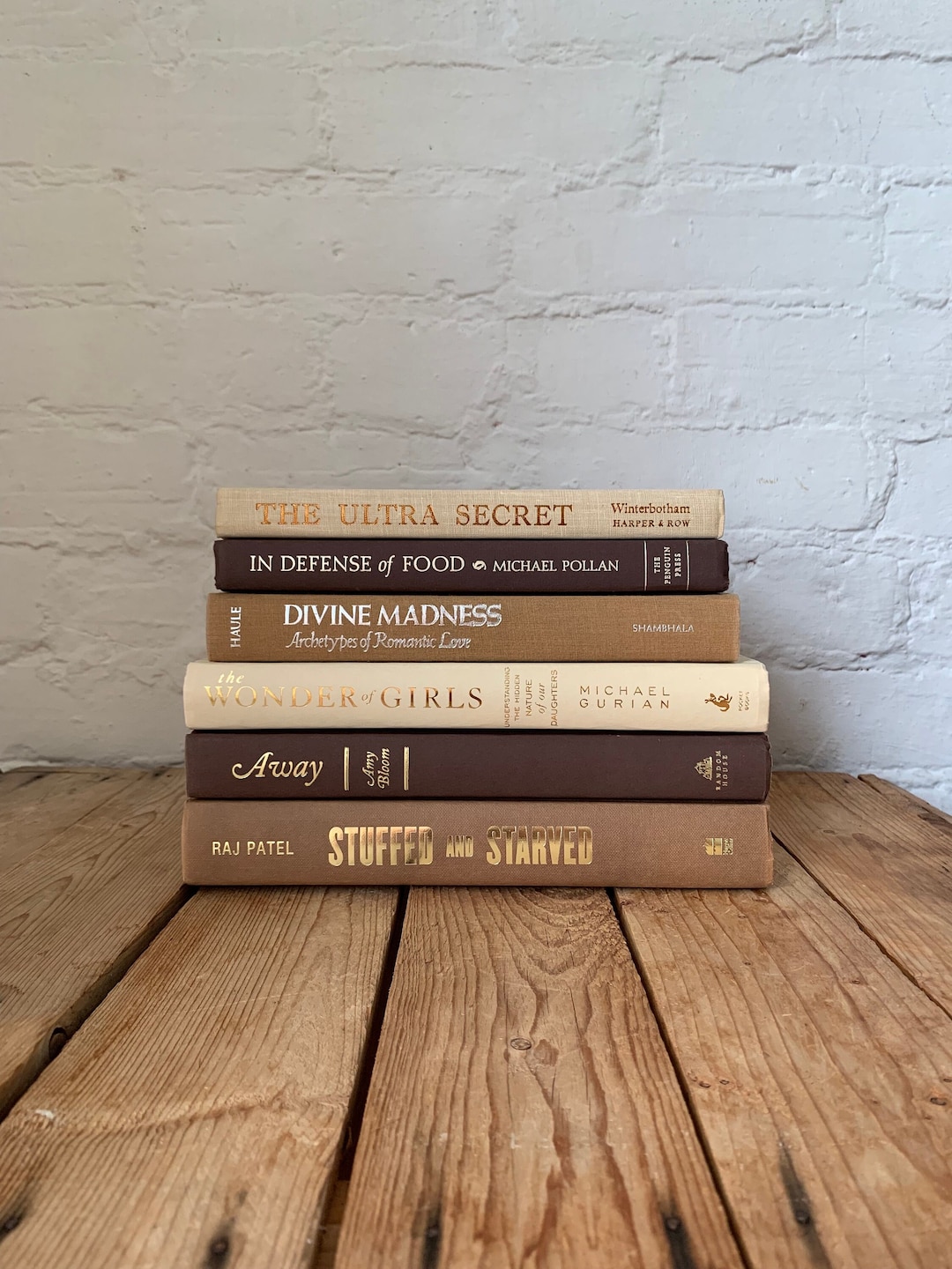 Cream and Tan Books, Neutral Book Set, Themed Book Bundles, Colourful ...