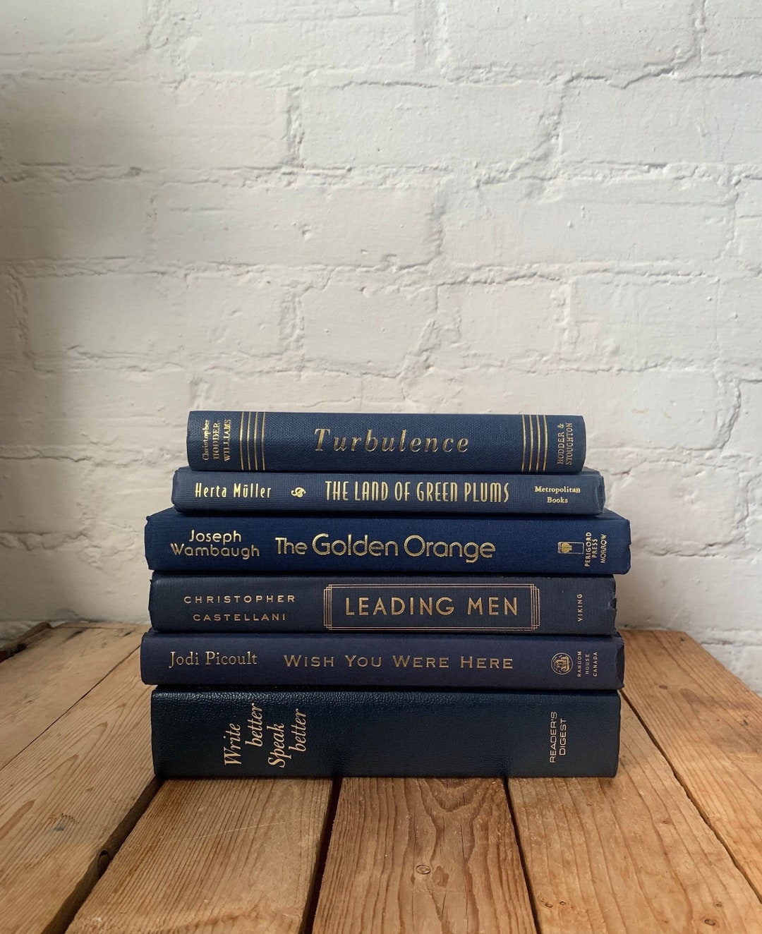 Navy Blue Decorative Book Stack, Blue Book Decor, Blue Home Decor, Blue ...