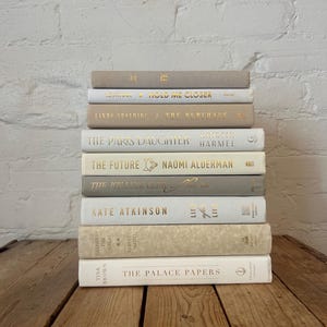 Soft Neutral Books for Decorating, Luxury Staging Book Stack, Light ...