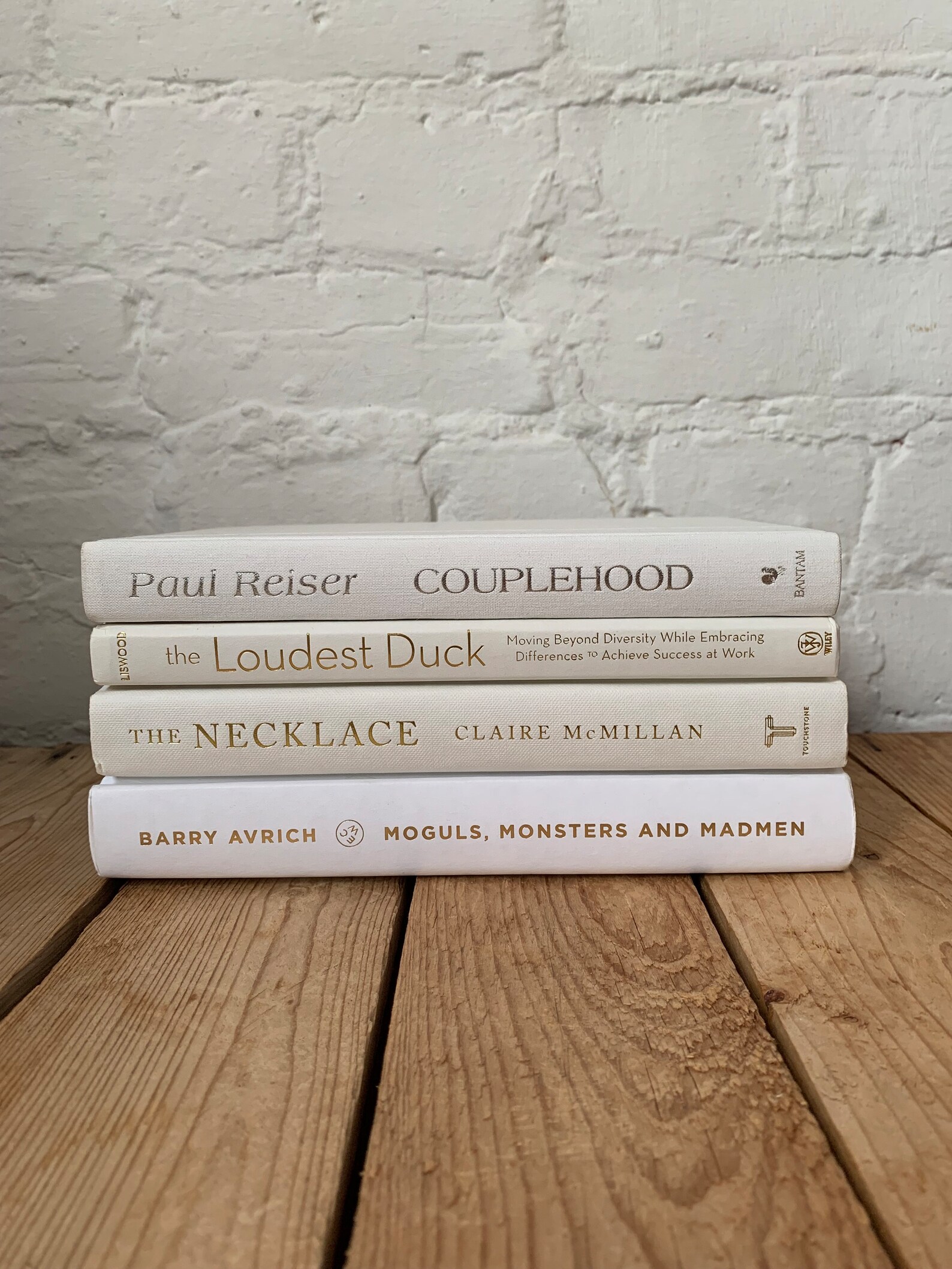 White Decor Books, Vintage Shelf Staging Books , White Staging Prop ...