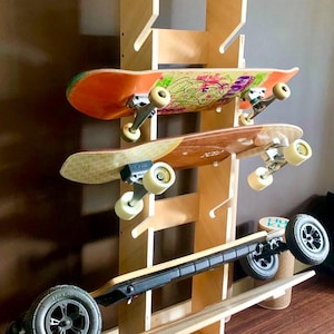 Vertical 7 Skate Rack, Skate Hanger, Support, Multiple Skateboard Stand ...