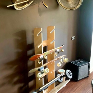 Vertical 7 Skate Rack, Skate Hanger, Support, Multiple Skateboard Stand ...