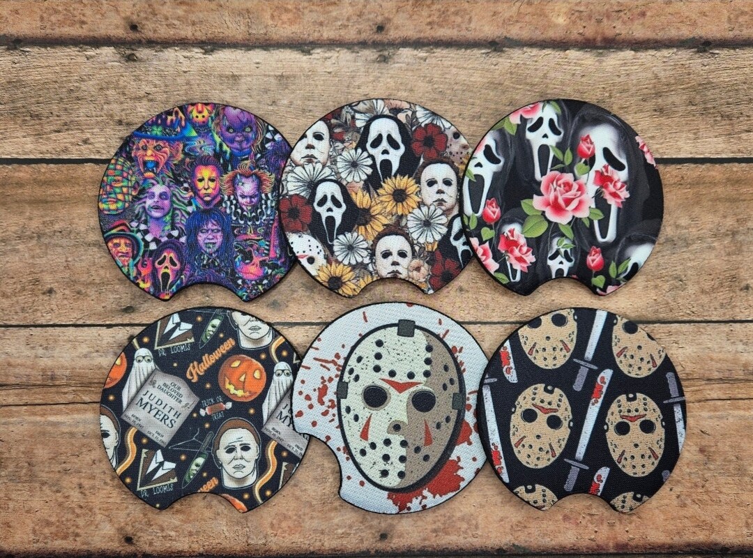 Horror Car Coaster Set of 2 | Michael Myers Car Coaster | Jason Vorhees ...