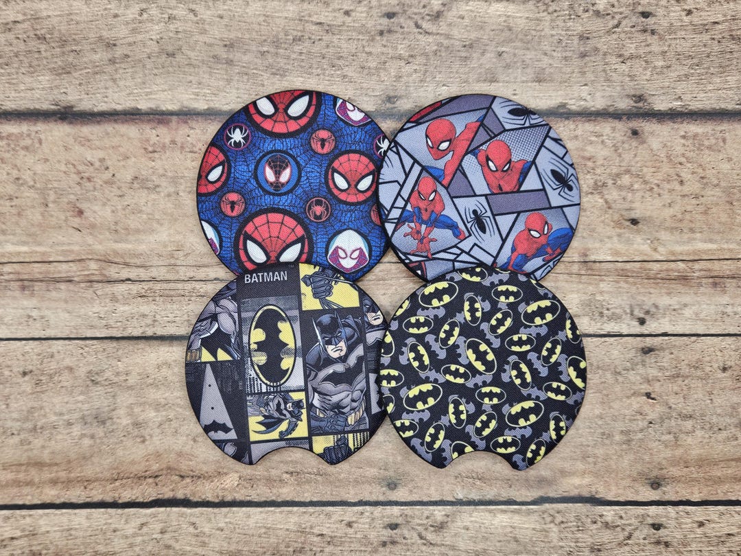 Spiderman and Batman Car Coaster Set of 2 | Ghost Spider Coaster Set ...