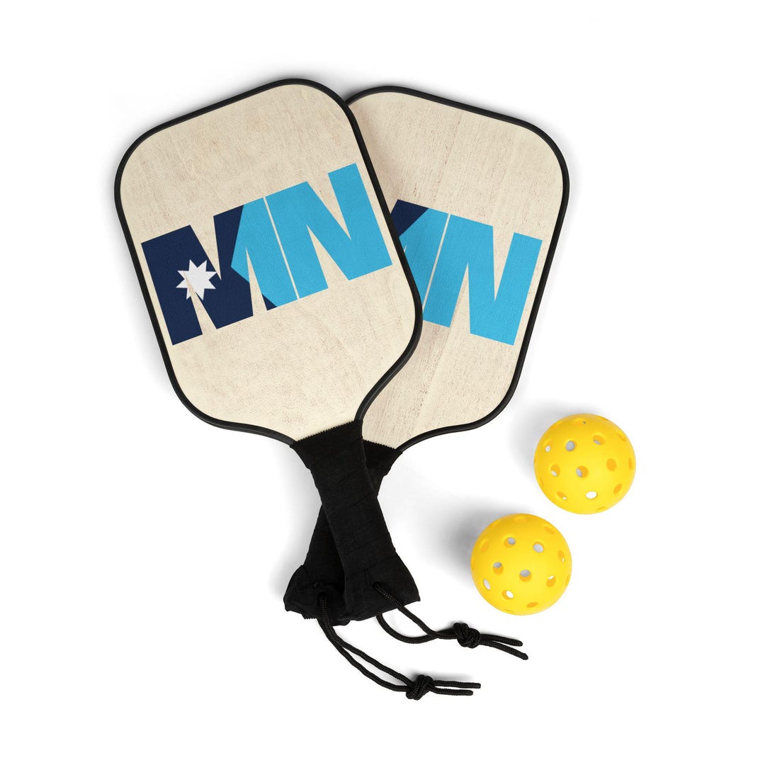 MN State Flag Pickleball Paddle Set | Minnesota Pickleball Kit, Blue ...
