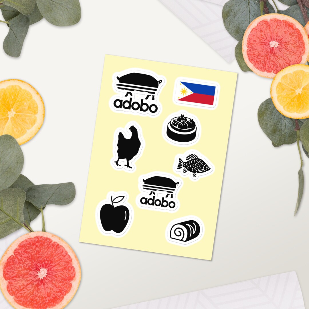 Sticker Sheet Pork Adobo Chicken Fish Philippine Flag Siopao Apple ...