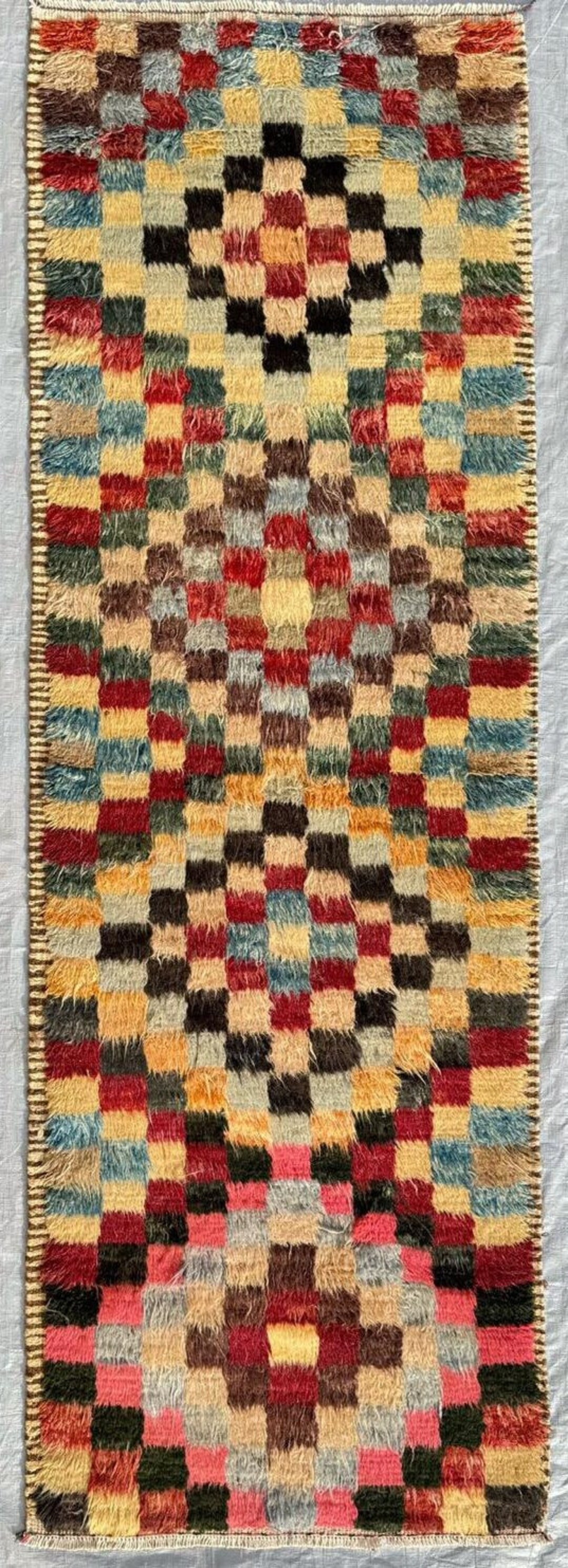 3x10 Handmade Moroccan Runner Rug Hand Knotted Colorful Rug Traditional ...