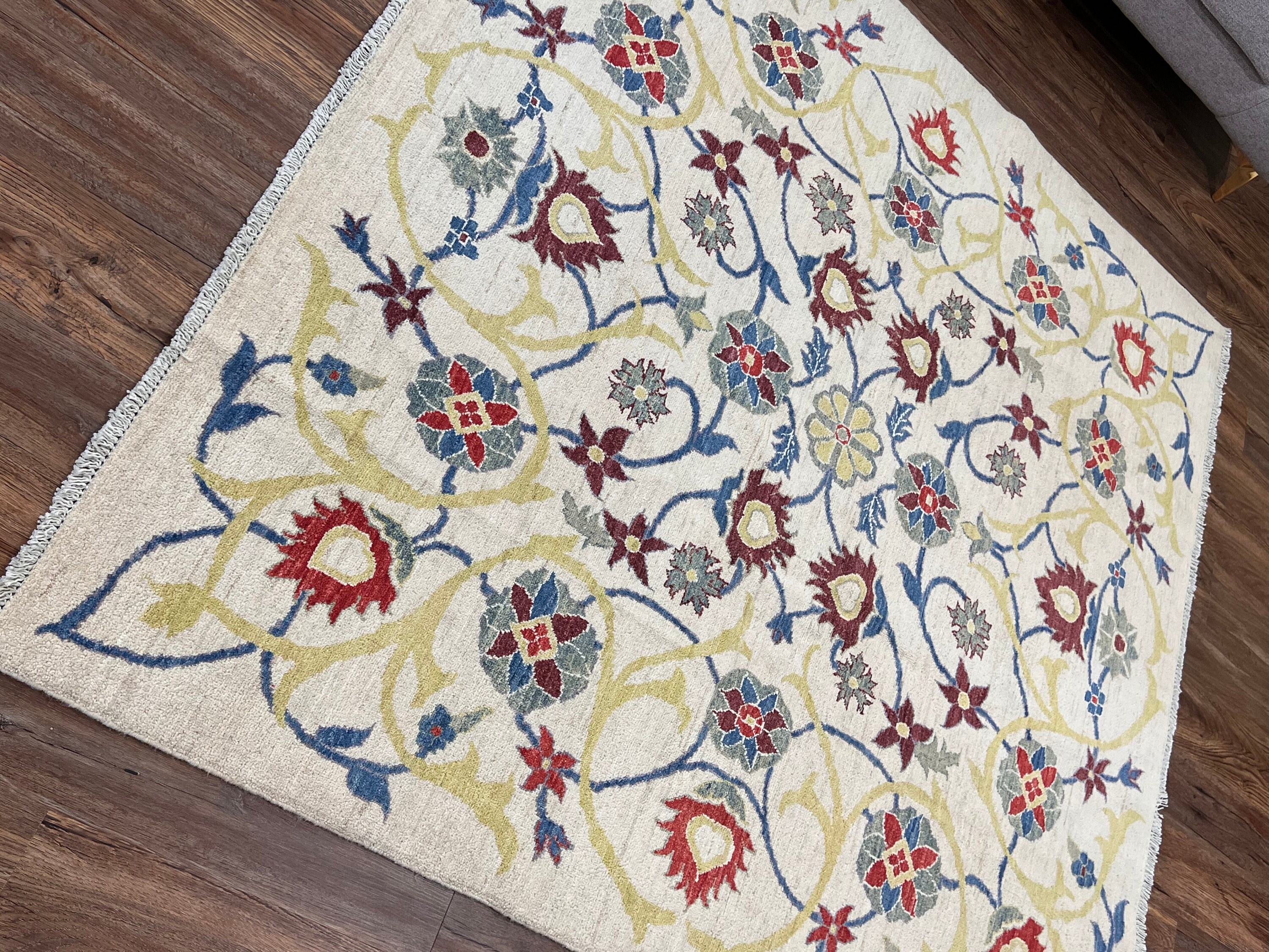 Handmade 6x6ft Persian Design Area Rug Multicolor Rug, Turkish Rug ...