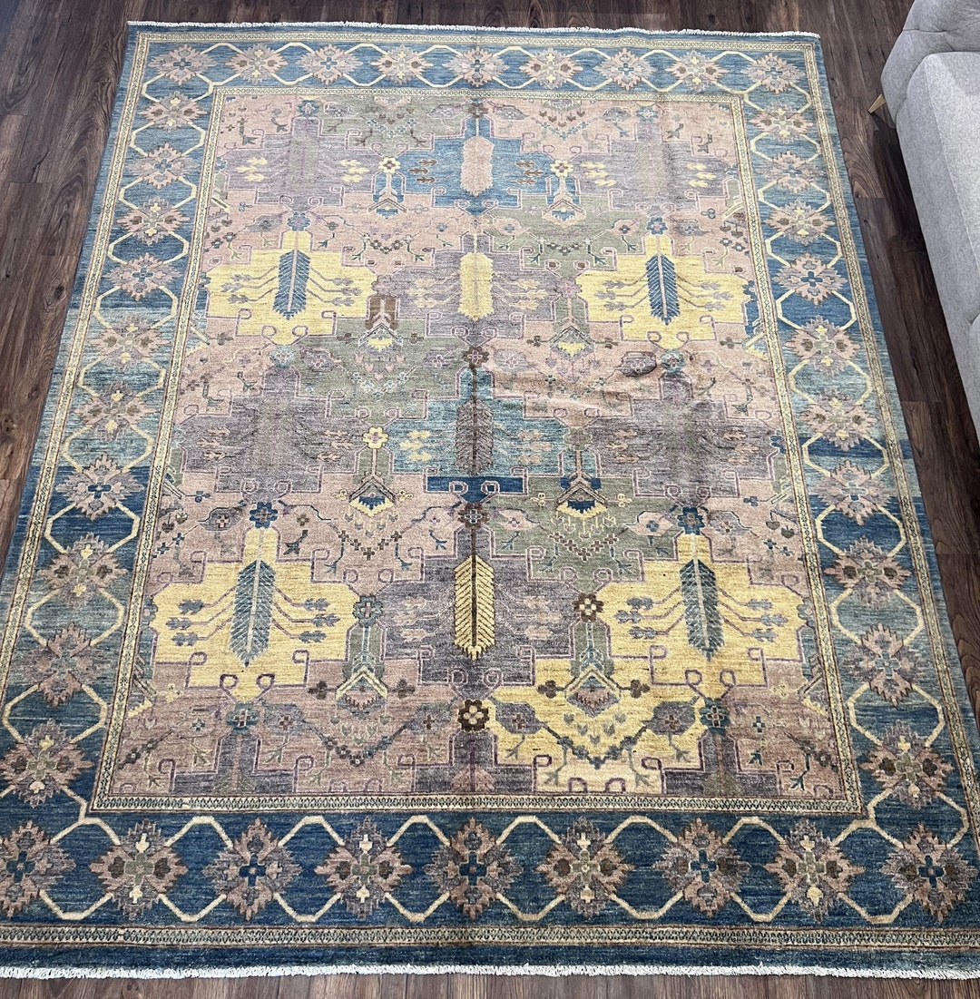 8x10 Handmade Rug Design Rug Hand Knotted Rug Traditional Area Rug ...