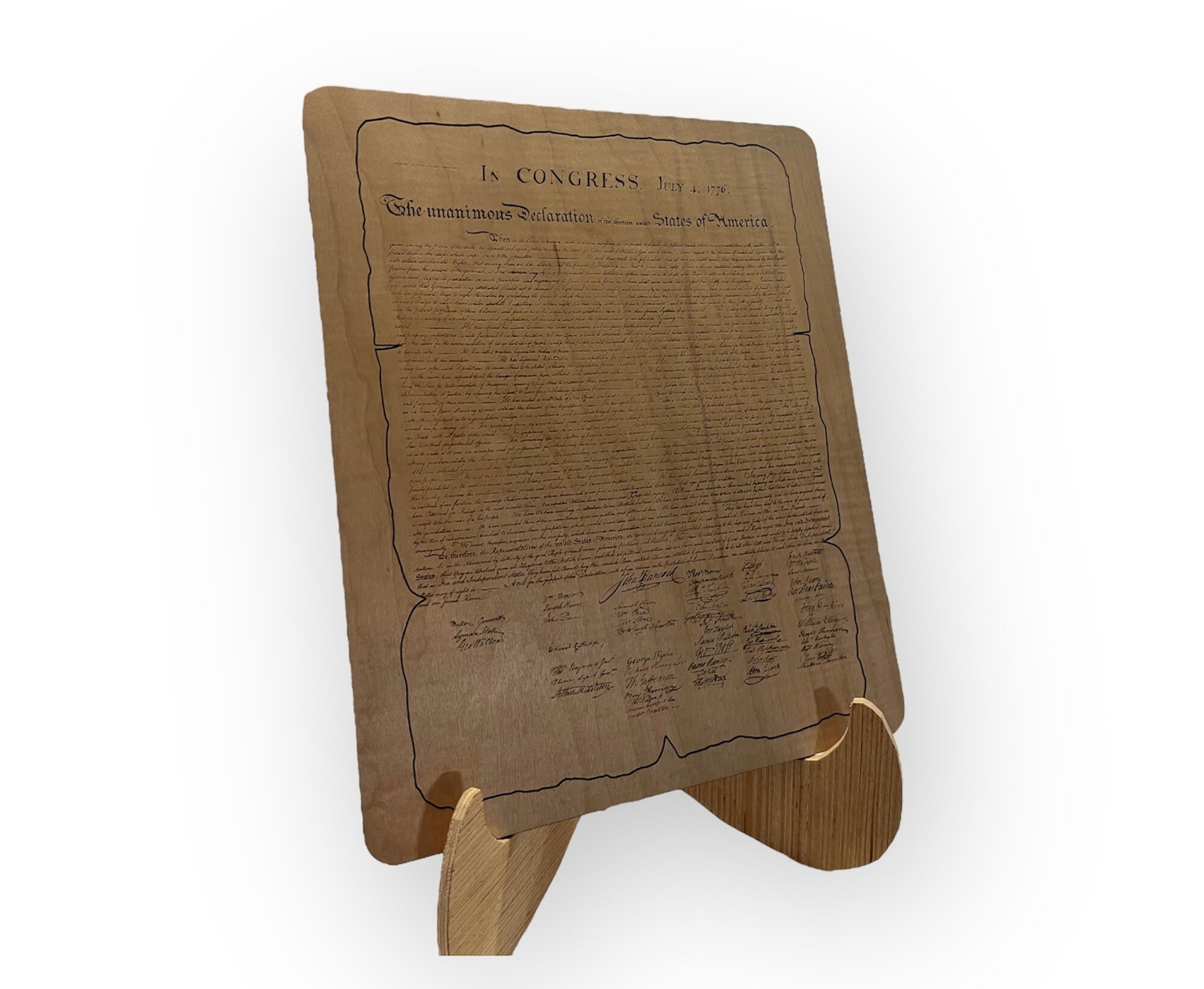 Laser Engraved Declaration of Independence, Birthday Gift, Stunning ...