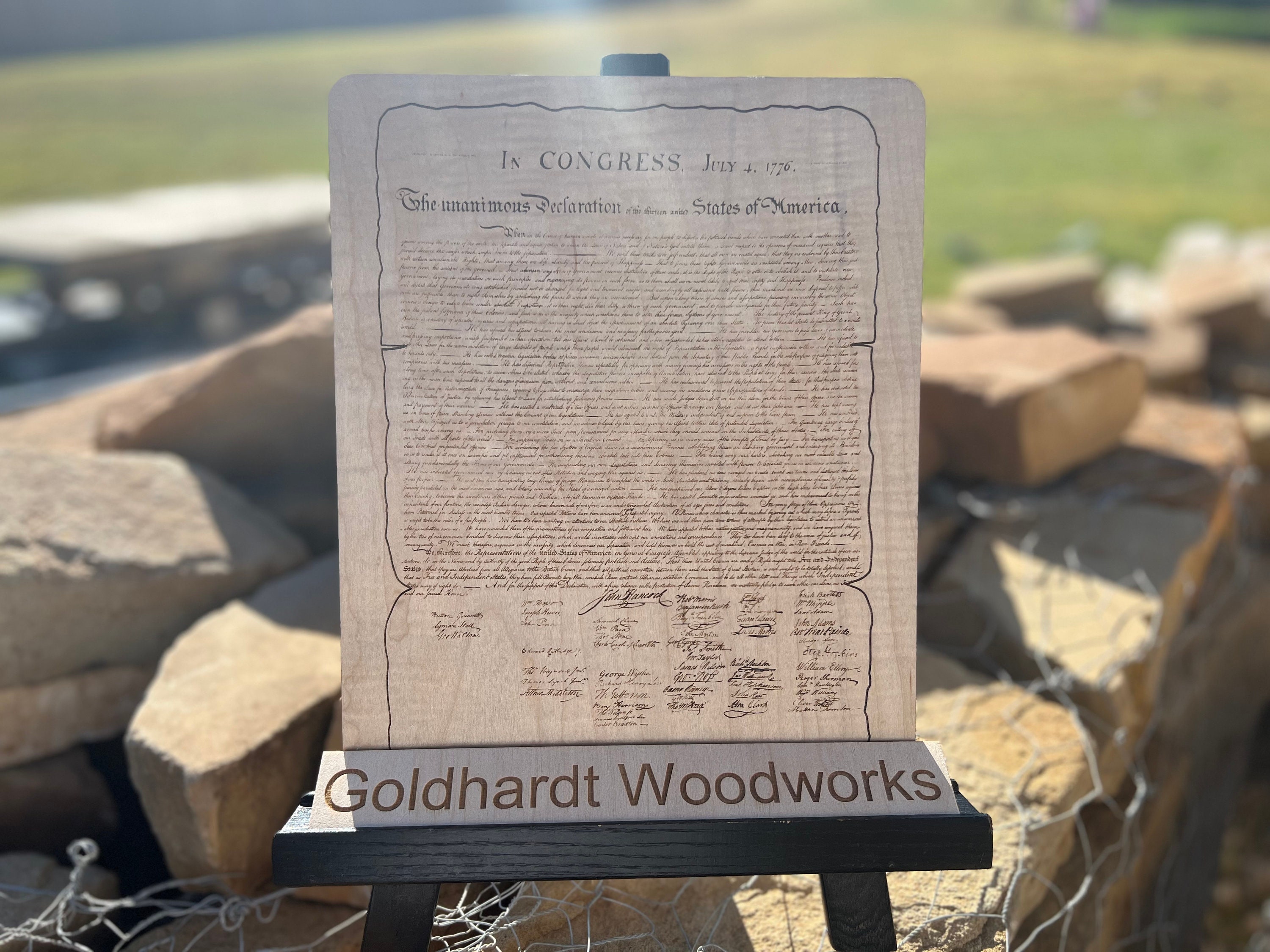 Laser Engraved Declaration of Independence, Birthday Gift, Stunning ...