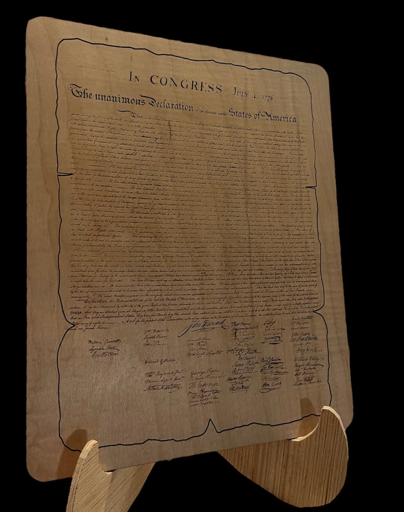 Laser Engraved Declaration of Independence, Birthday Gift, Stunning ...
