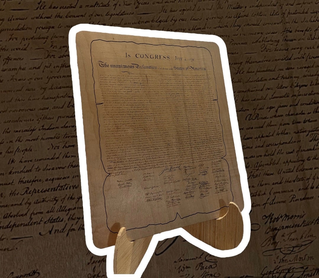 Laser Engraved Declaration of Independence, Birthday Gift, Stunning ...