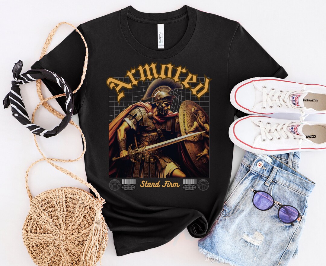 Armor of God T-shirt Ancient Roman Soldier Tee Old-school Shirt Vintage ...
