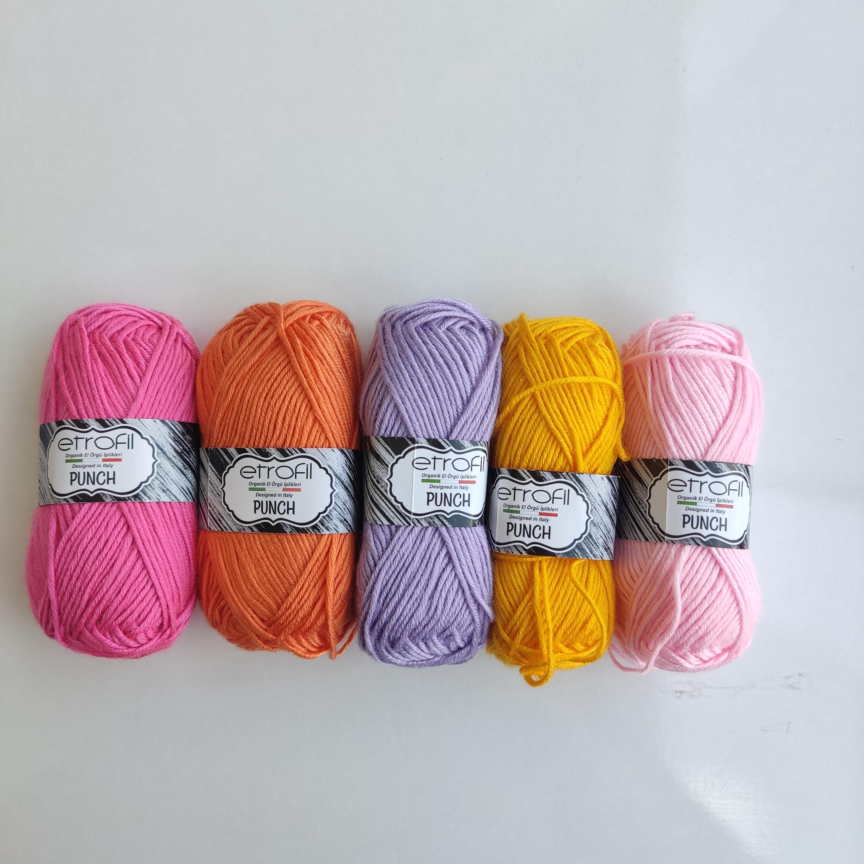 Etrofil Micro Acrylic Yarn Set: Punch Needle & Amigurumi Thread - Etsy